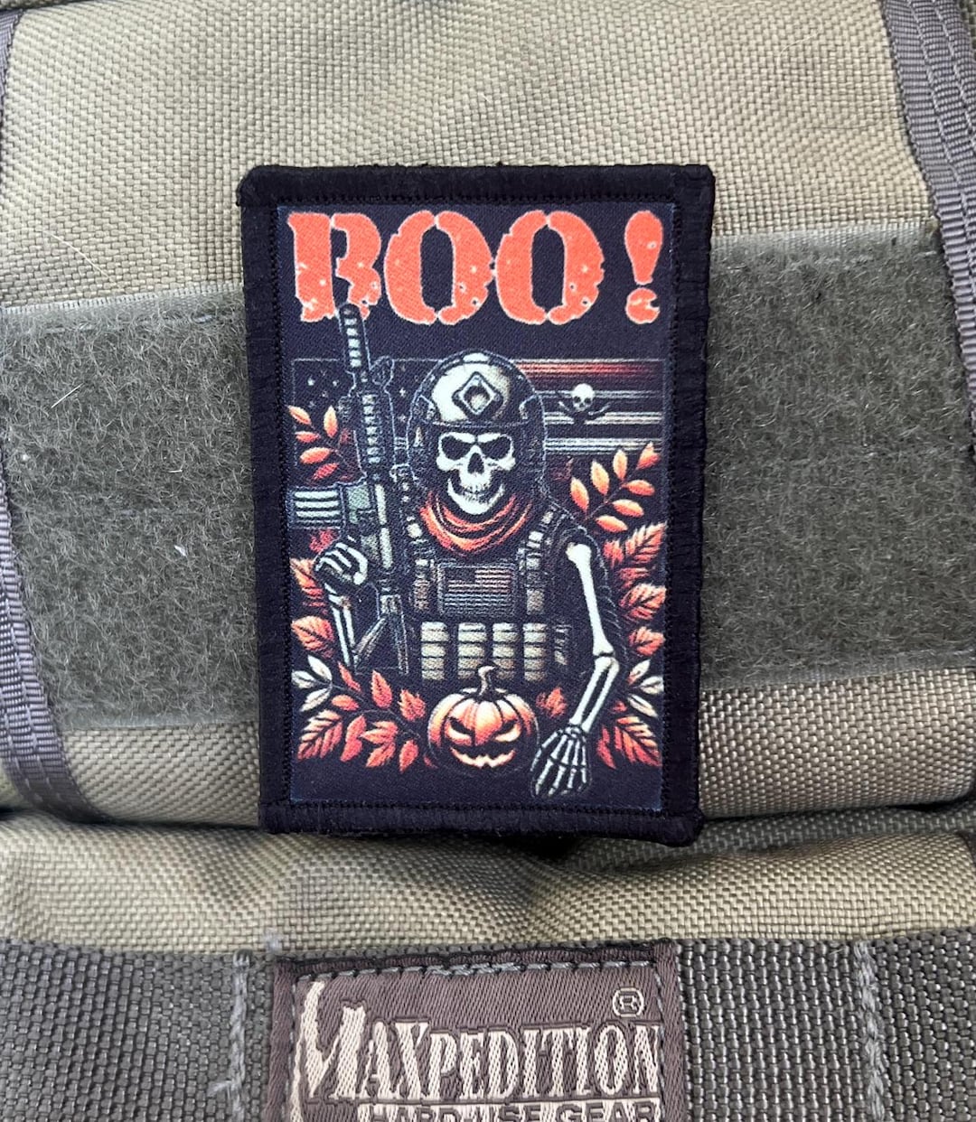 Boo! Tactical Halloween Morale Patch- Hook and Loop Patch 2x3" Morale ...