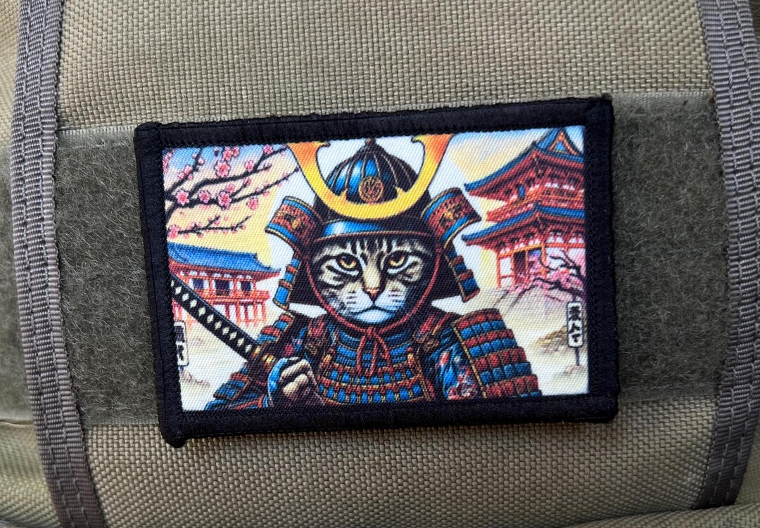 Samurai Cat Shogun Morale Patch- Hook and Loop Patch Made in the USA ...