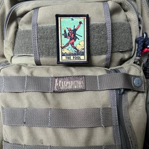 Deadpool the Fool Tarot Card Morale Patch Hook and Loop Custom Patch ...