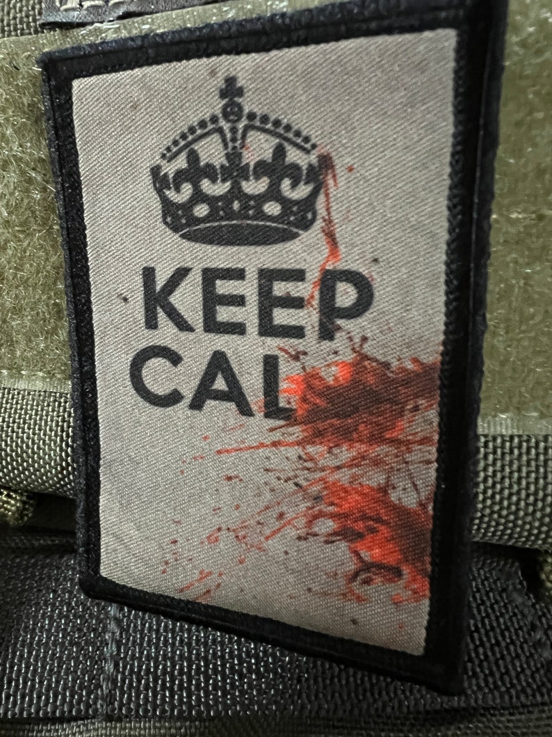 Keep Calm Blood Smear Morale Patch- Hook and Loop Custom Patch 2x3 ...