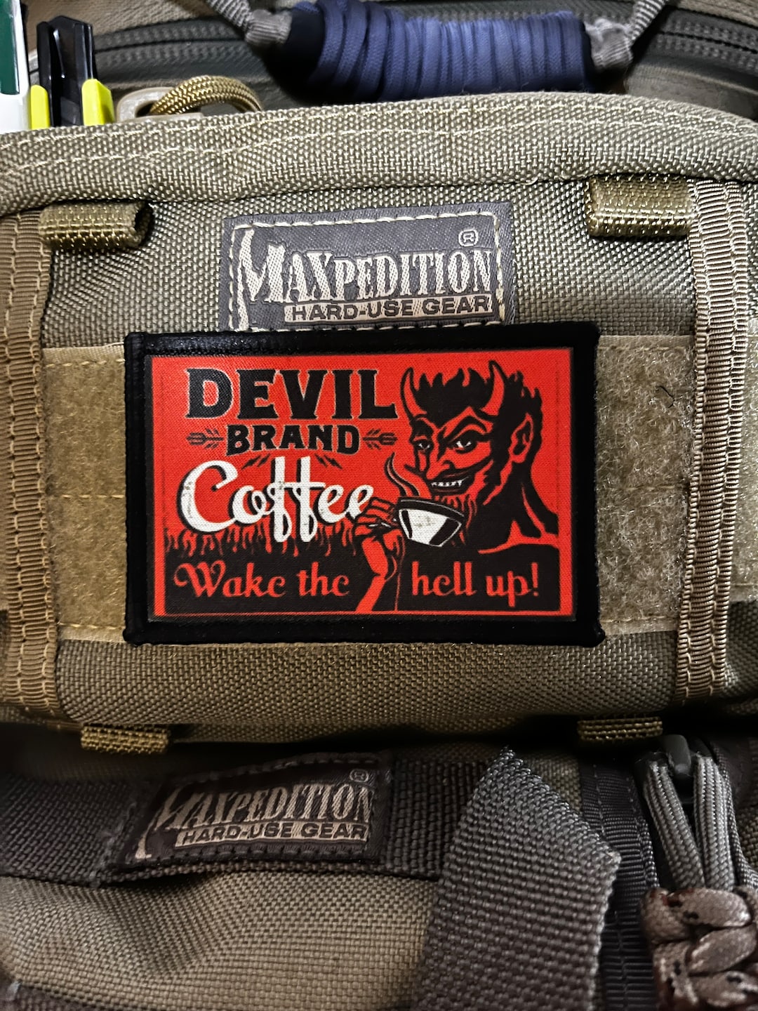 Devil Brand Coffee Morale Patch Hook and Loop Custom Patch 2x3 Made in ...