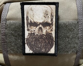Skull Beard Patch - Etsy