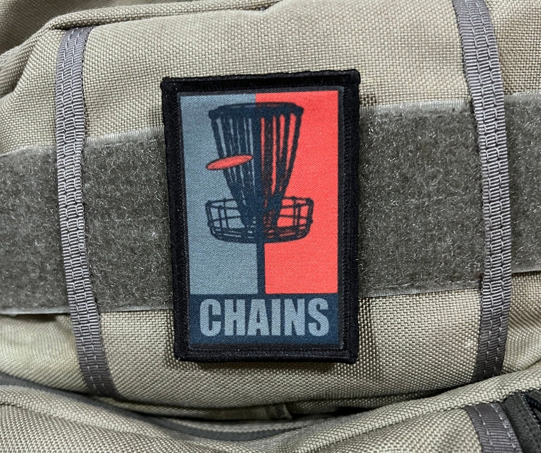 Bang Chains Disc Golf Morale Patch- Hook and Loop Custom Patch 2x3 ...