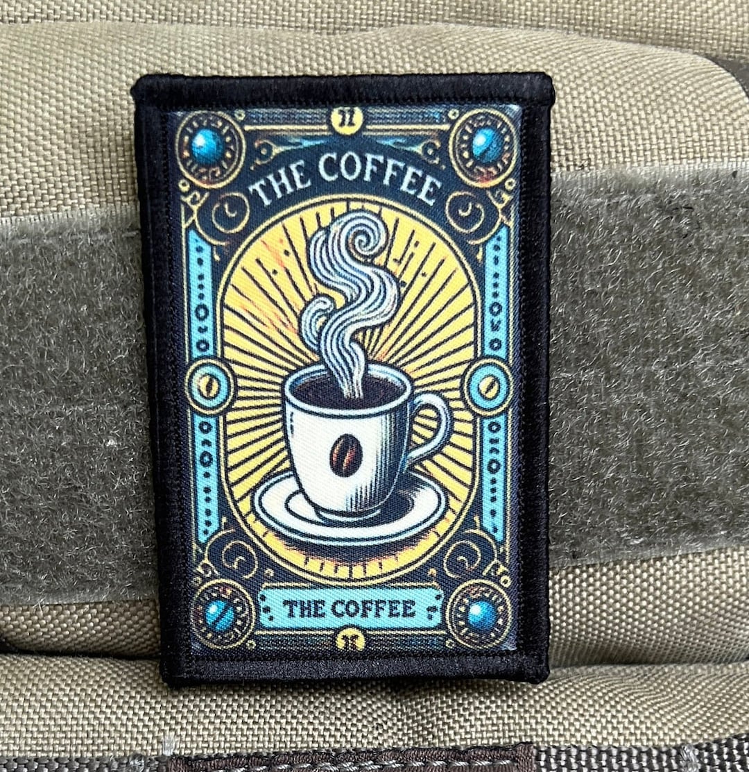 The Coffee Tarot Card Morale Patch Hook and Loop Custom Patch 2x3 Made ...