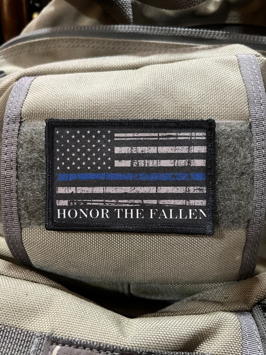 Honor the Fallen Thin Blue Line Morale Patch- Hook and Loop Custom Patch 2x3" Made in the USA ...