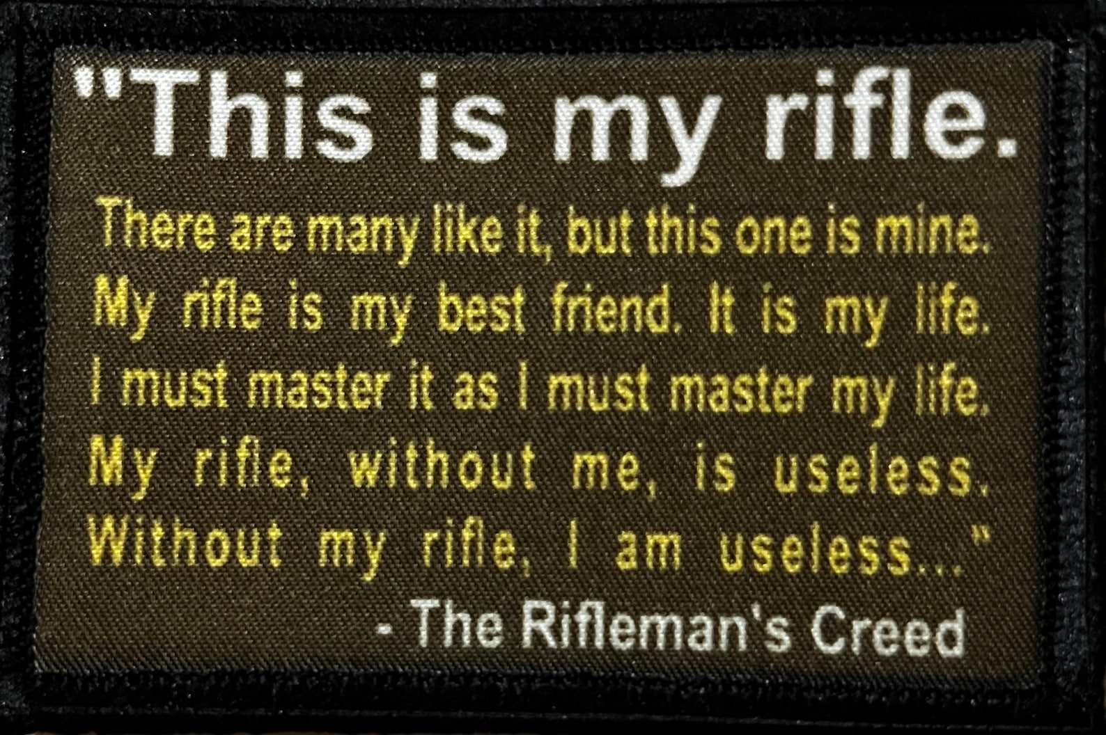 The Rifleman's Creed Morale Patch- Hook and Loop Custom Patch 2x3" Made ...