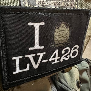 I Love LV-426 Aliens Colonial Marines Morale Patch- Hook and Loop Custom Patch 2x3" Made in the ...
