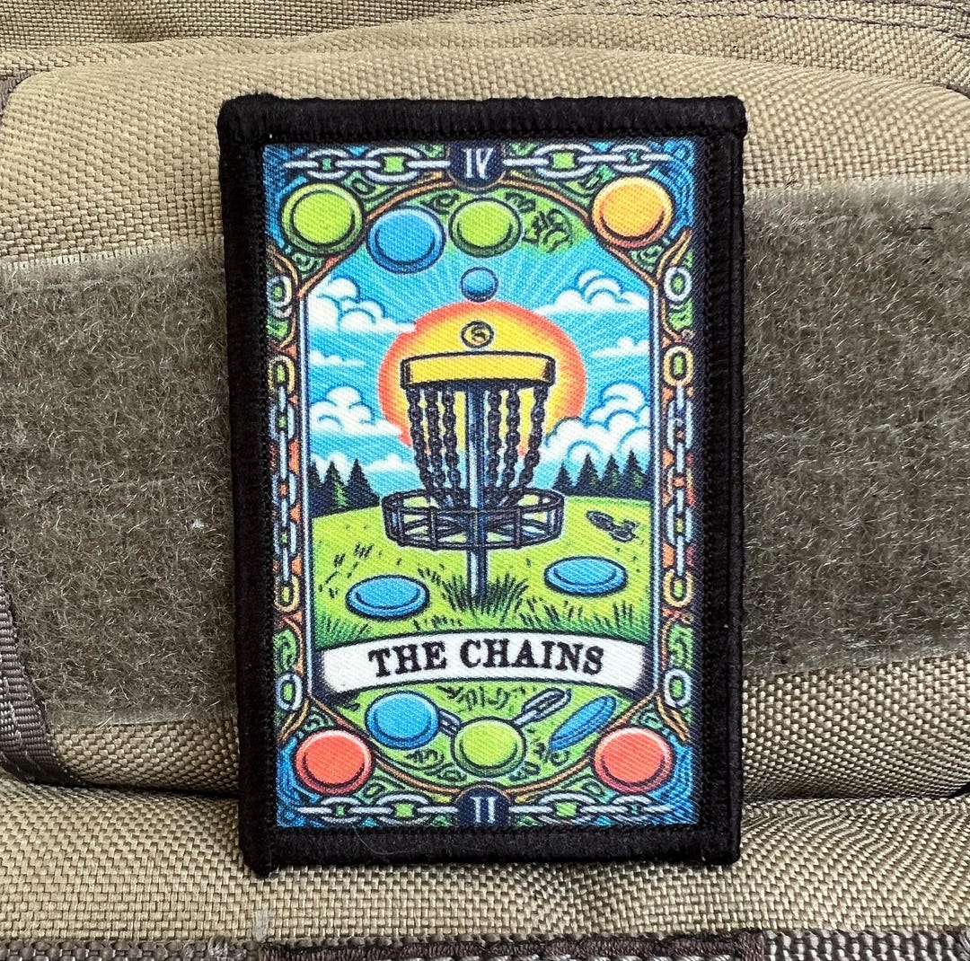 The Chains Tarot Card Disc Golf Morale Patch- Hook and Loop Custom ...