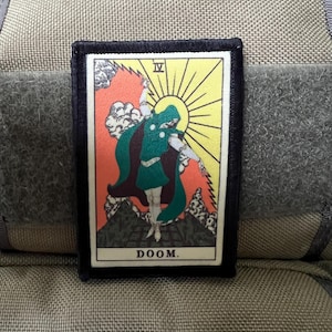 Dr Doom Tarot Card Morale Patch- Hook and Loop Custom Patch 2x3" Made ...