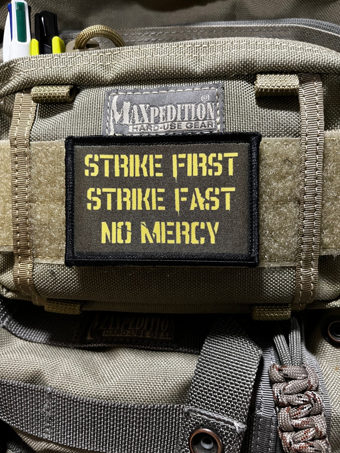 Strike First Strike Fast No Mercy Morale Patch- Hook and Loop Custom ...
