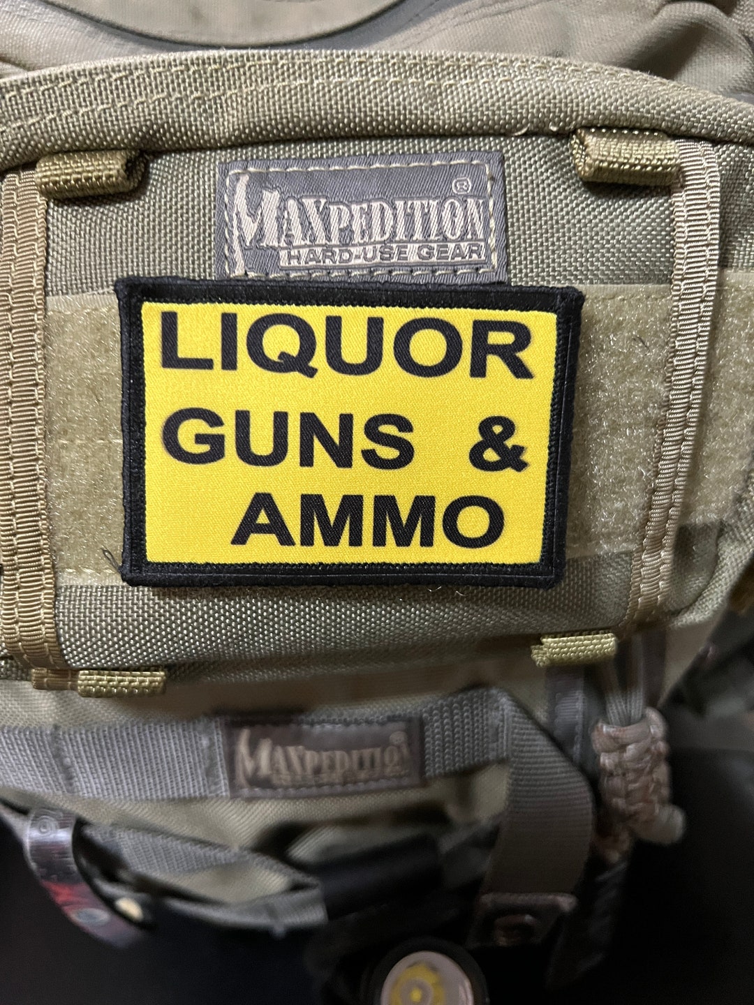 Liquor Guns & Ammo Funny Morale Patch- Hook and Loop Custom Patch 2x3 ...