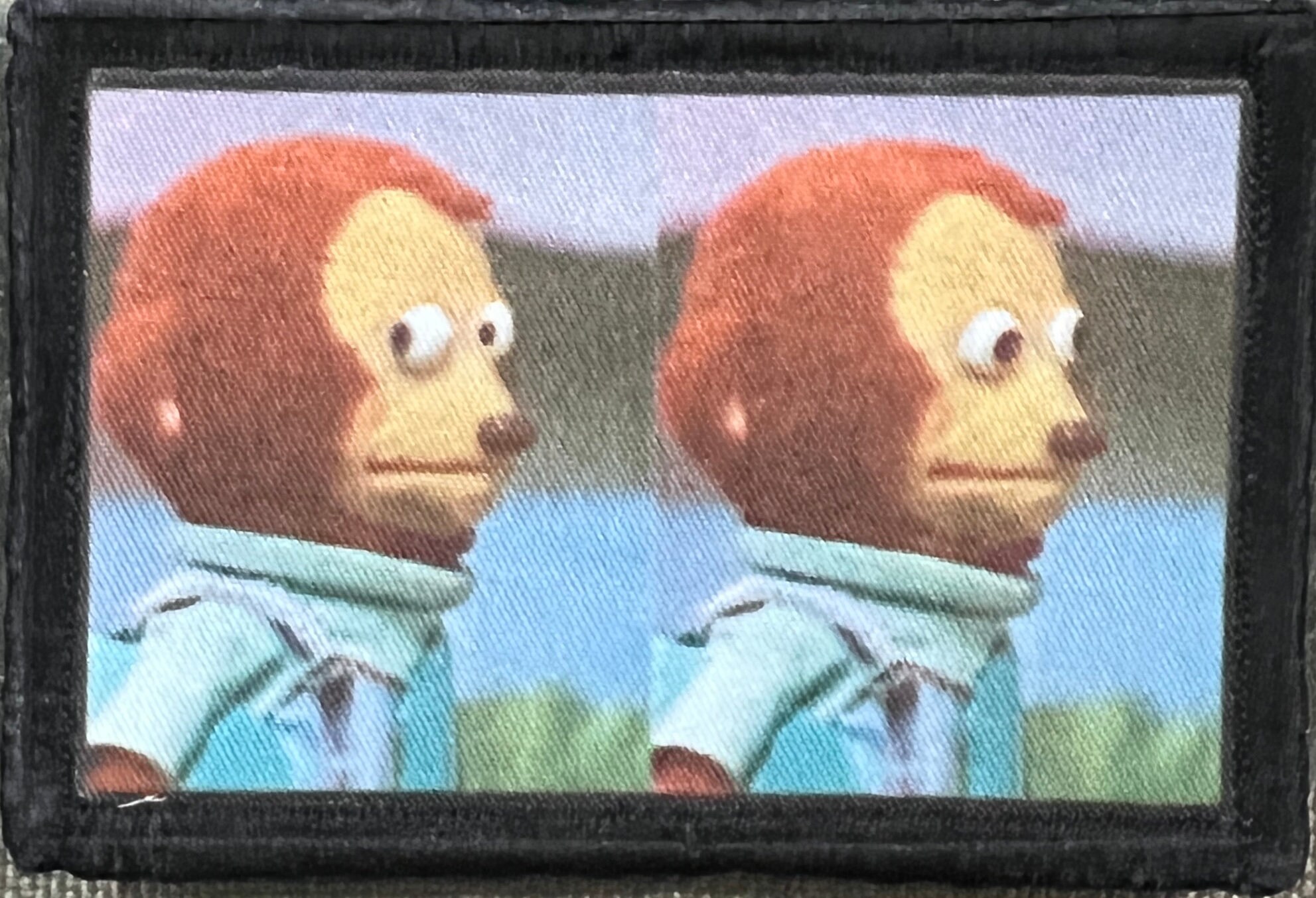 Staring Monkey Meme Funny Morale Patch Hook and Loop Custom - Etsy