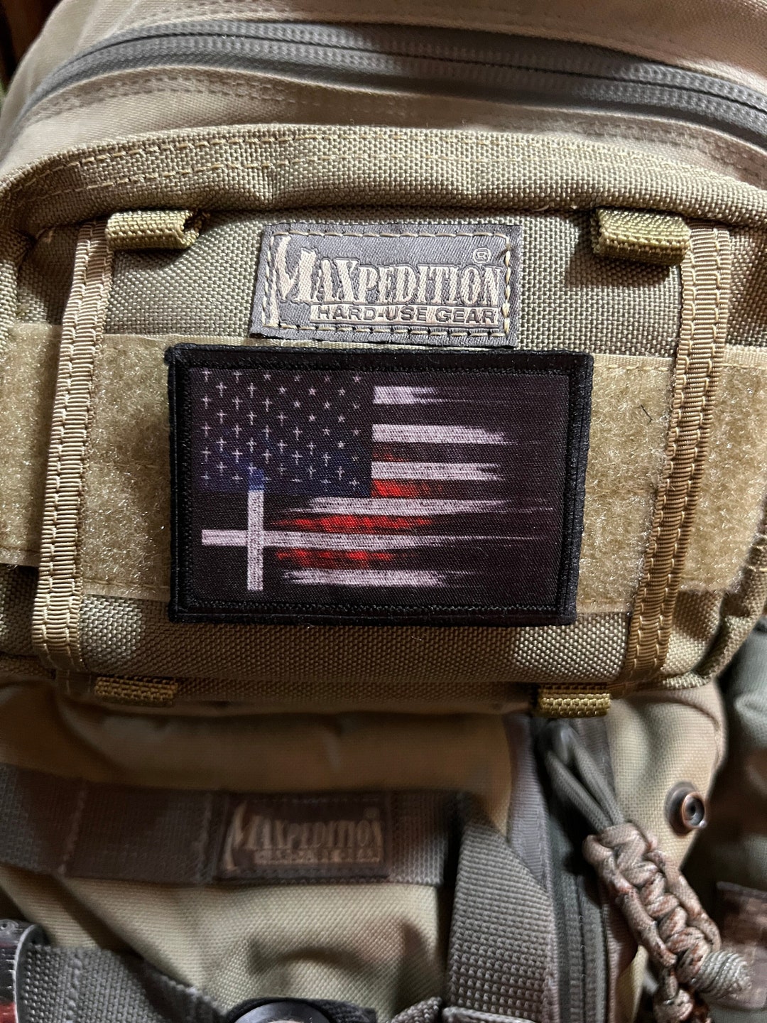Distressed Cross/usa Flag Morale Patch- Hook and Loop Custom Patch 2x3" Made in the USA! - Etsy