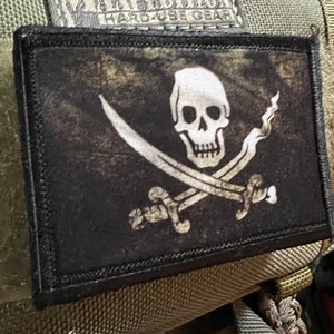 Calico Jack Pirate Flag Morale Patch- Hook and Loop 2x3" - Etsy