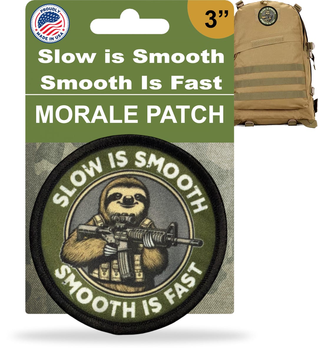 Slow is Smooth Smooth is Fast Morale Patch - 3" Hook and Loop Tactical ...