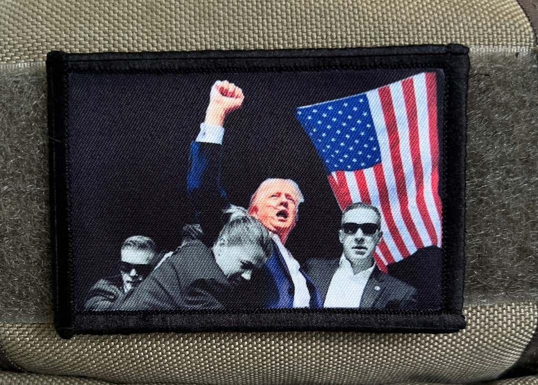 Trump Shooting "fight" Morale Patch- Hook and Loop Custom Patch 2x3 ...