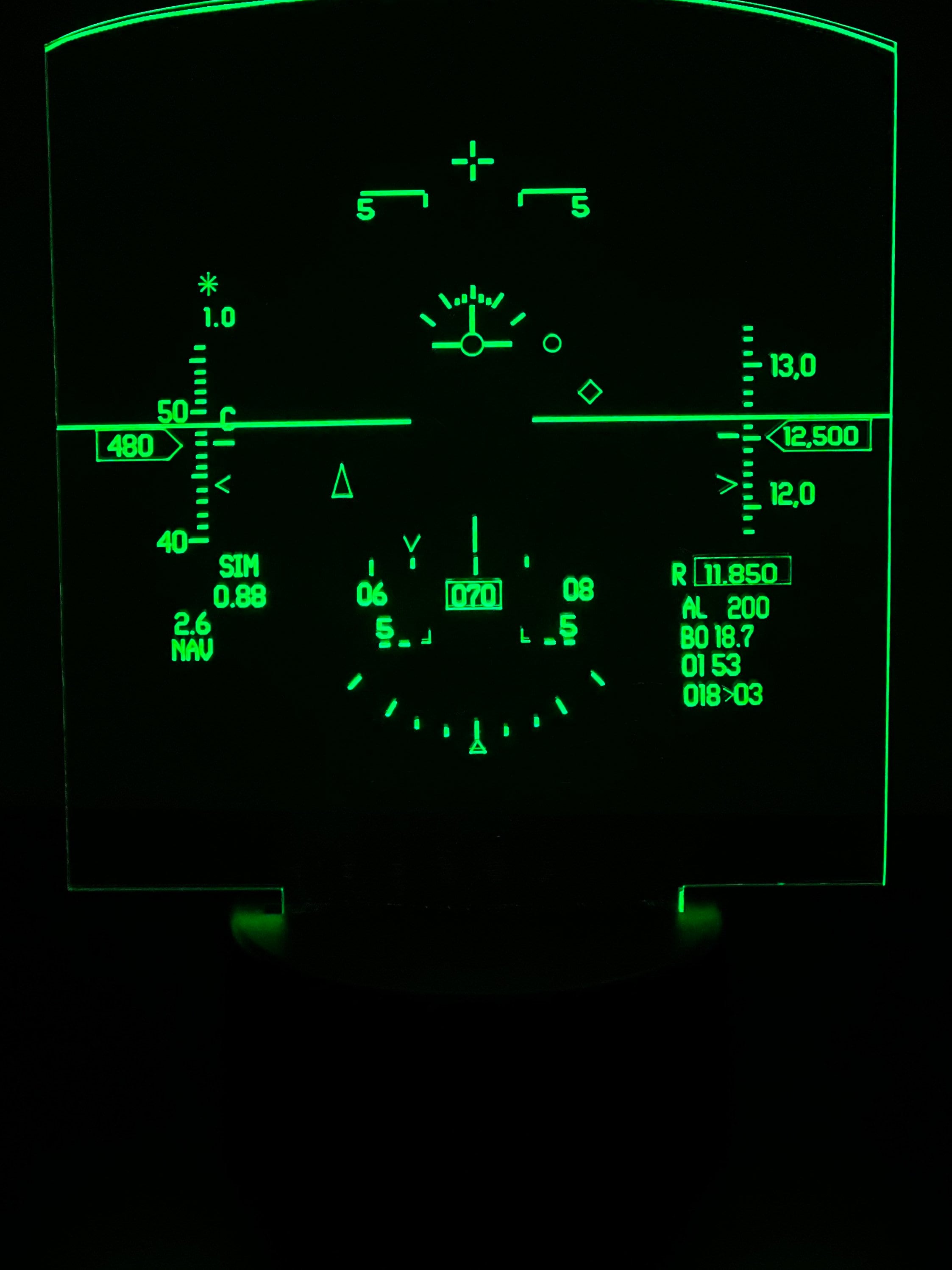 F-16 Viper Fighting Falcon Heads up Display HUD LED Sign /acrylic Light ...