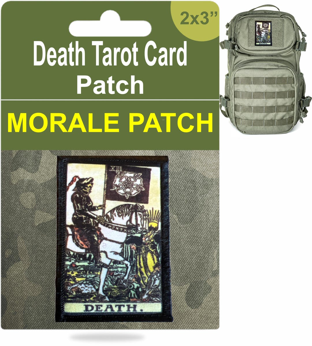 Redheadedtshirts Tarot Death Card Morale Patch Tactical Tarot Patch for Backpacks, Garments ...