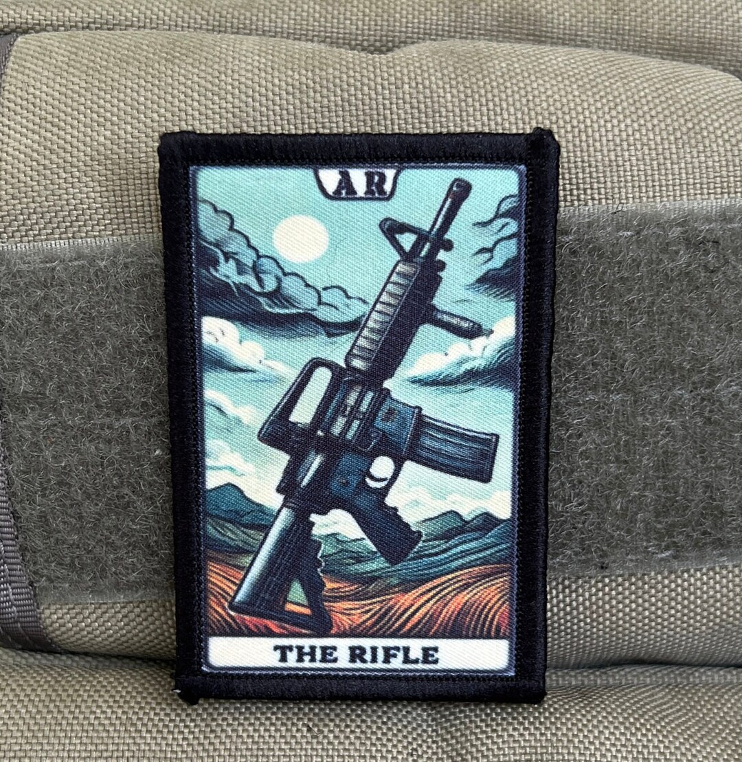 The Rifle Tarot Card Morale Patch- Hook and Loop Custom Patch 2x3" Made ...