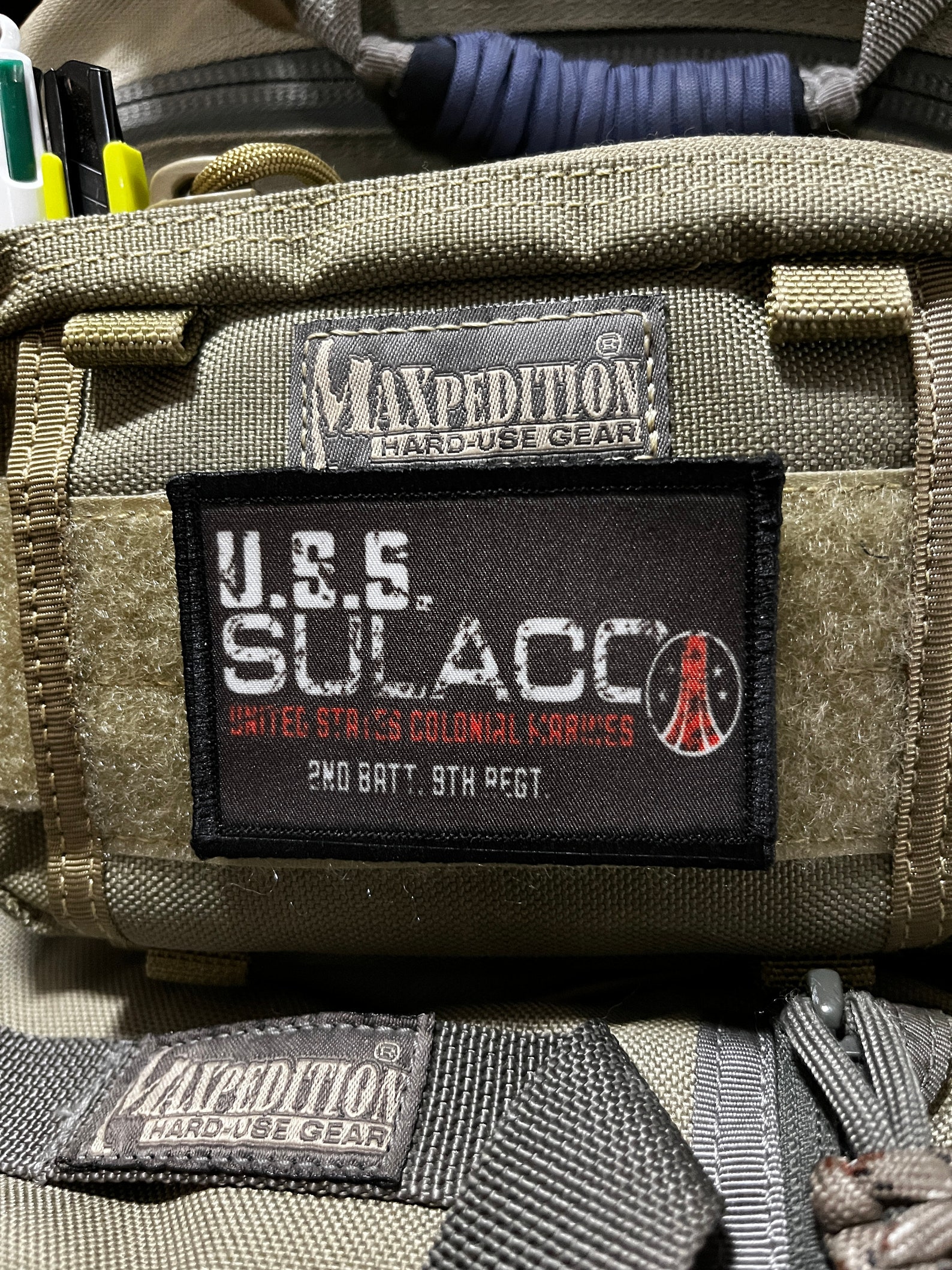 USS Sulaco Colonial Marines Morale Patch- Hook and Loop Patch 2x3" Made ...