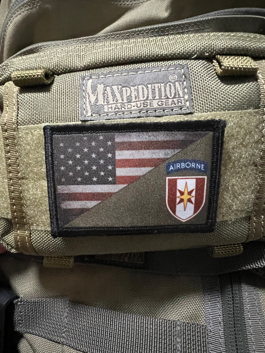 82nd Airborne 44th Medical Brigade USA Flag Morale Patch- Hook and Loop ...