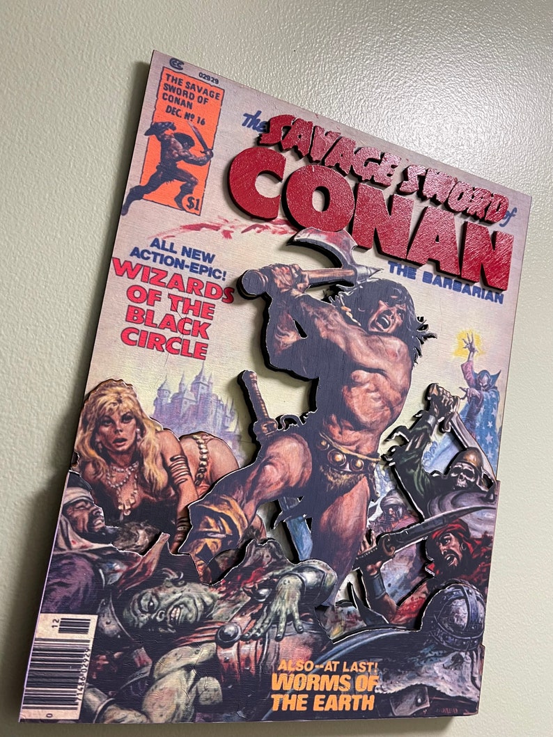 Handmade Wood Laser Cut Savage Sword of Conan Comic Book Cover Replica ...
