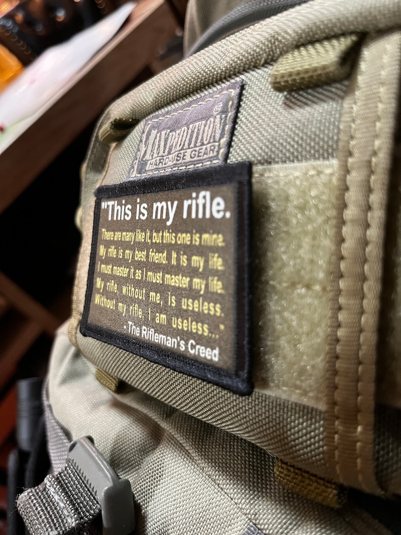 The Rifleman's Creed Morale Patch- Hook and Loop Custom Patch 2x3" Made ...