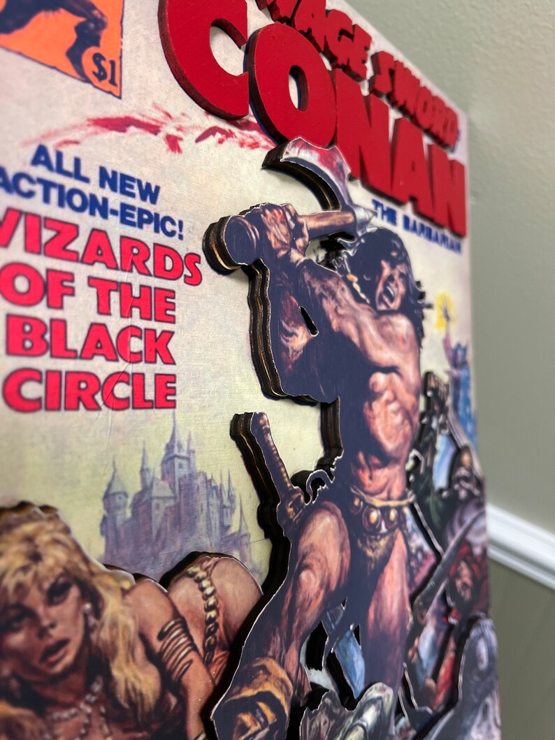 Handmade Wood Laser Cut Savage Sword of Conan Comic Book Cover Replica ...