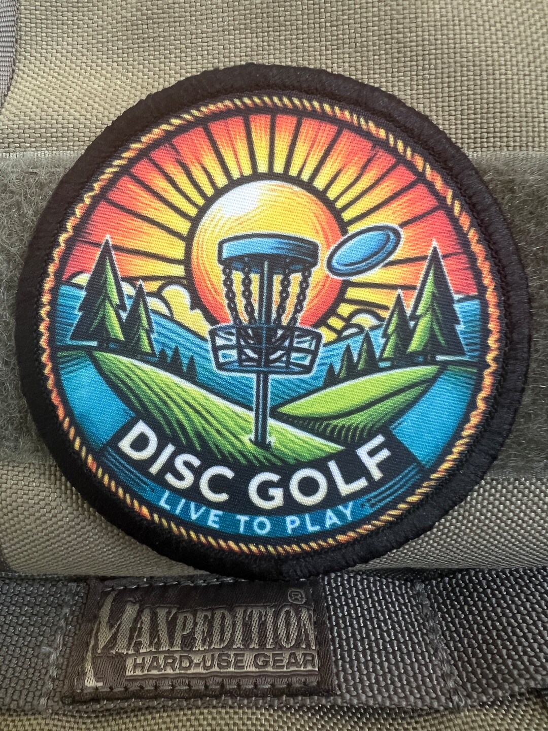 Disc Golf Live to Play Morale Patch Hook and Loop Patch 3 Made in the ...