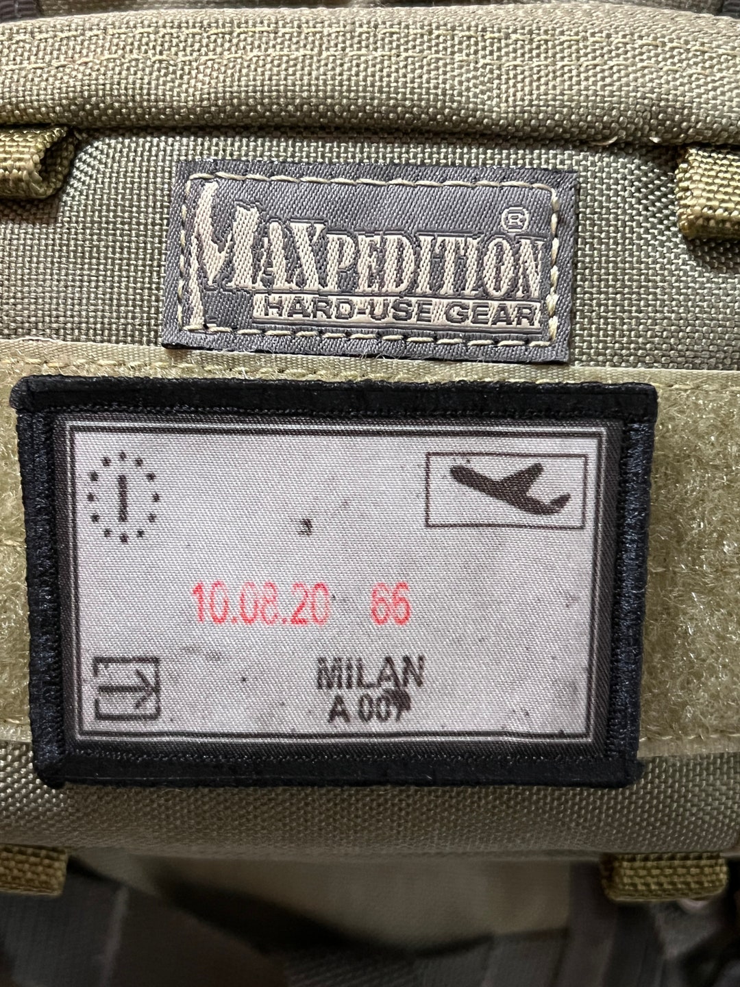 Milan, Italy Passport Stamp Morale Patch- Hook and Loop 2x3"circle Made ...