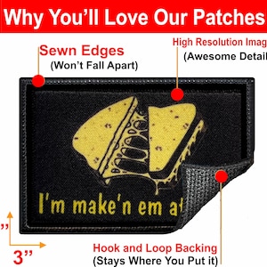 I'm Maken 'em at Night Funny Morale Patch- Hook and Loop Patch 2x3 ...