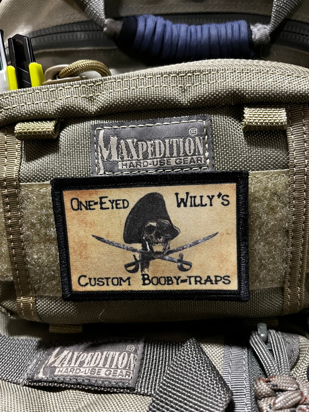 One-eyed Willy's Custom Booby-traps Morale Patch- Hook and Loop Custom ...