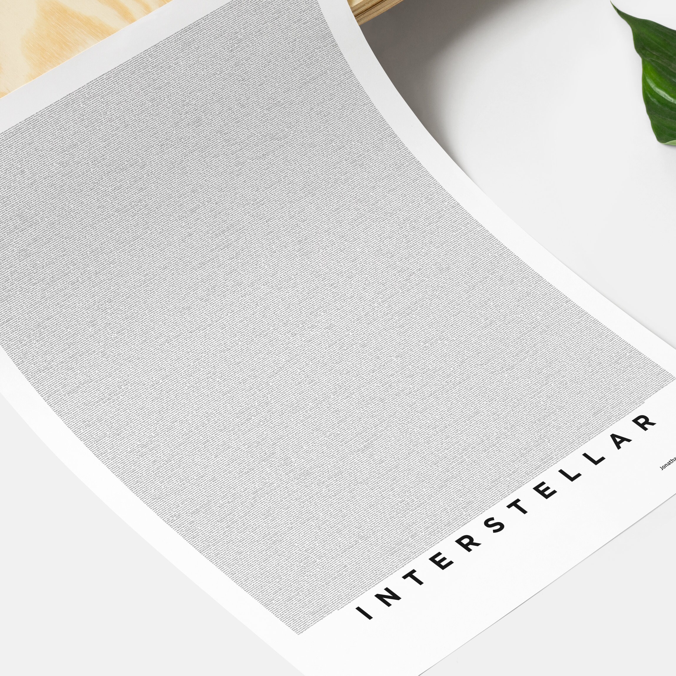 Interstellar Minimalist Movie Script Poster: Explore Space and Time in ...