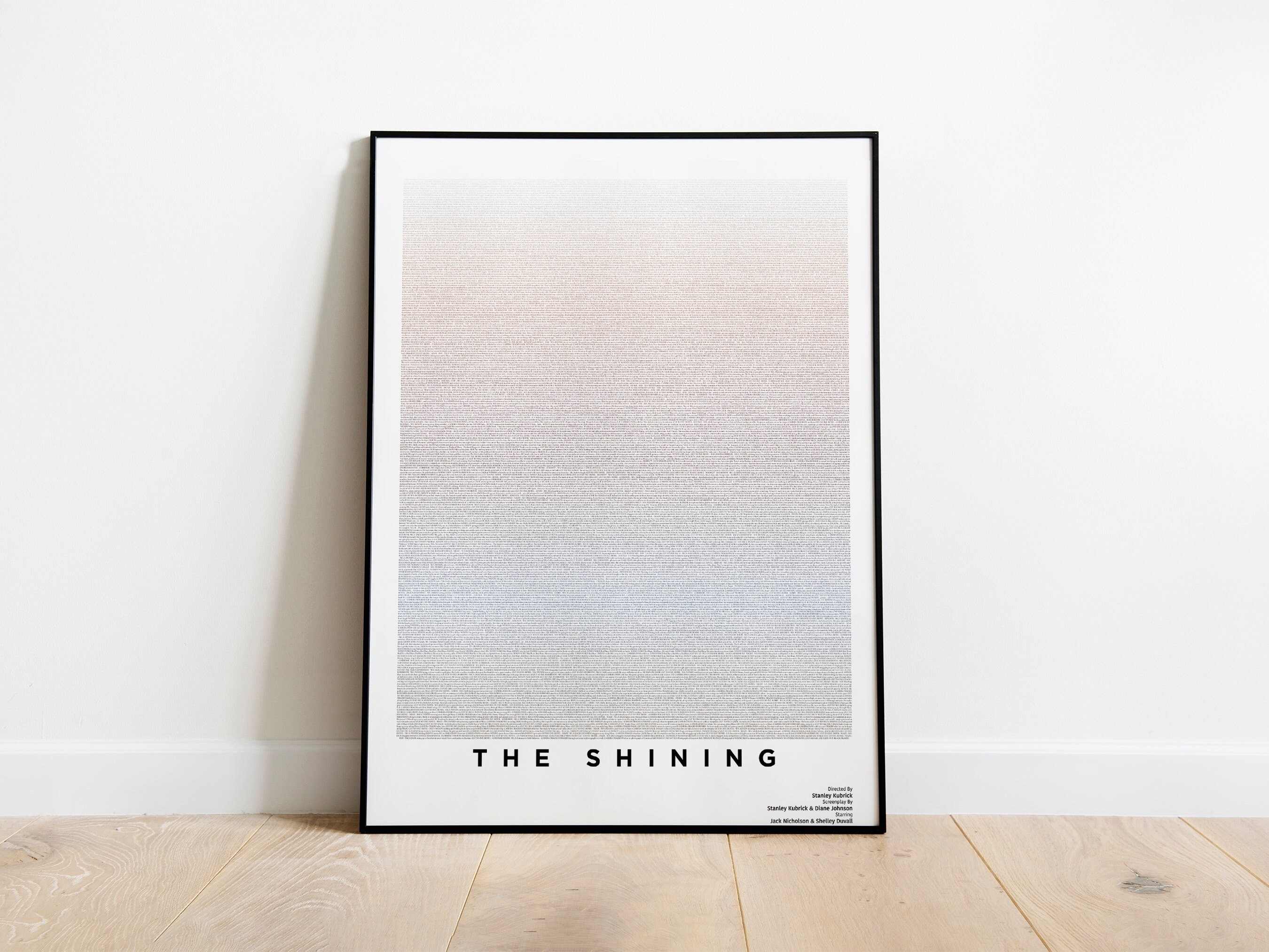 The Shining Minimalist Movie Script Poster: Enter the Haunting World of ...
