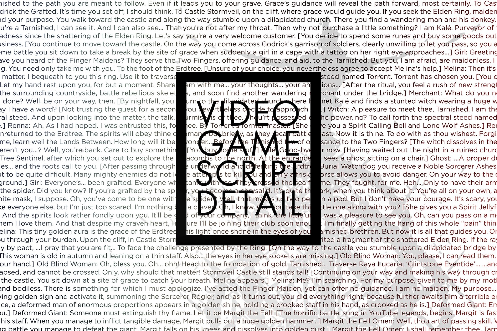 Elden Ring Video Game Script Poster Modern Video Game Art, Minimalist ...