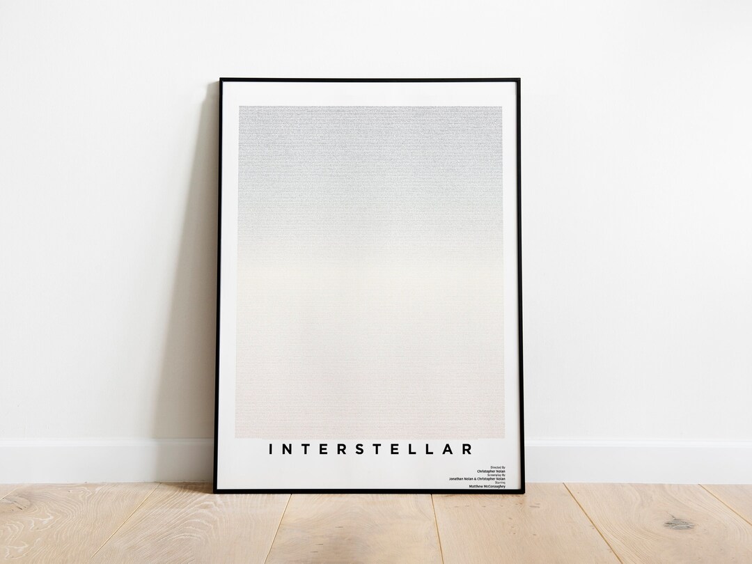 Interstellar Minimalist Movie Script Poster: Explore Space and Time in ...