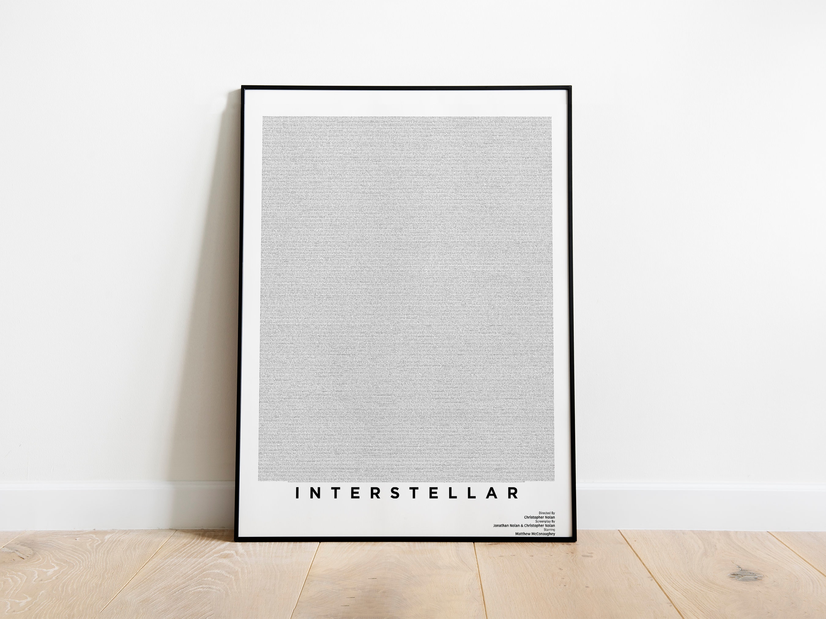 Interstellar Minimalist Movie Script Poster: Explore Space and Time in ...