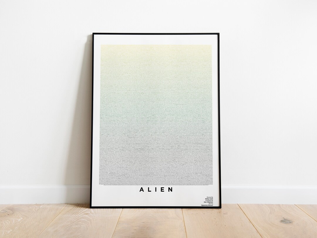 Alien Movie Script Poster: Dive Into the Sci-fi Classic in Style! - Etsy