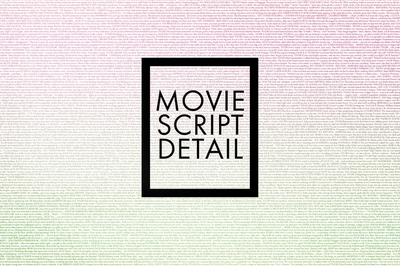 Fight Club Minimalist Movie Script Poster: Unleash the Chaos in Subtle ...