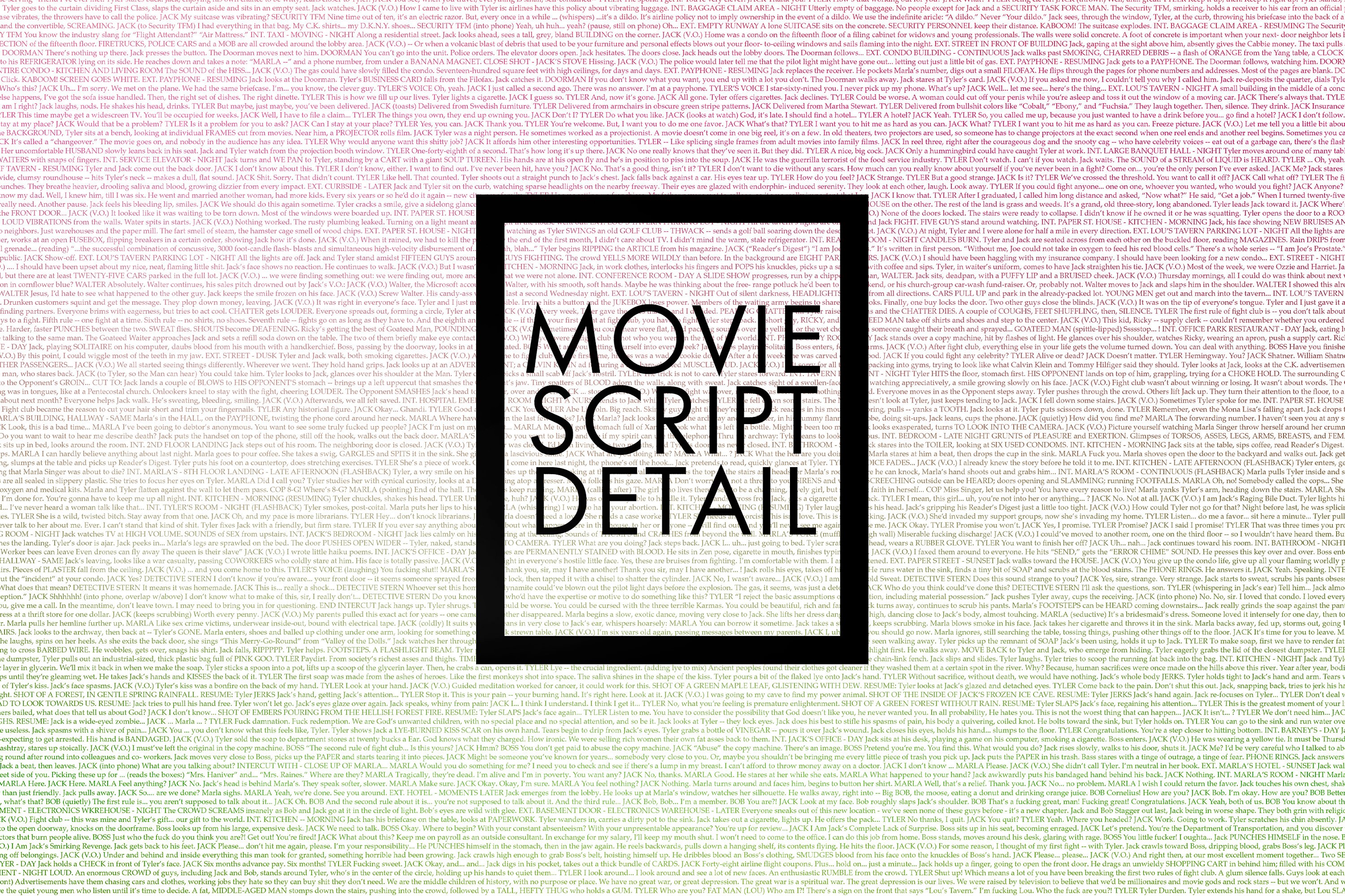 Fight Club Minimalist Movie Script Poster: Unleash the Chaos in Subtle ...