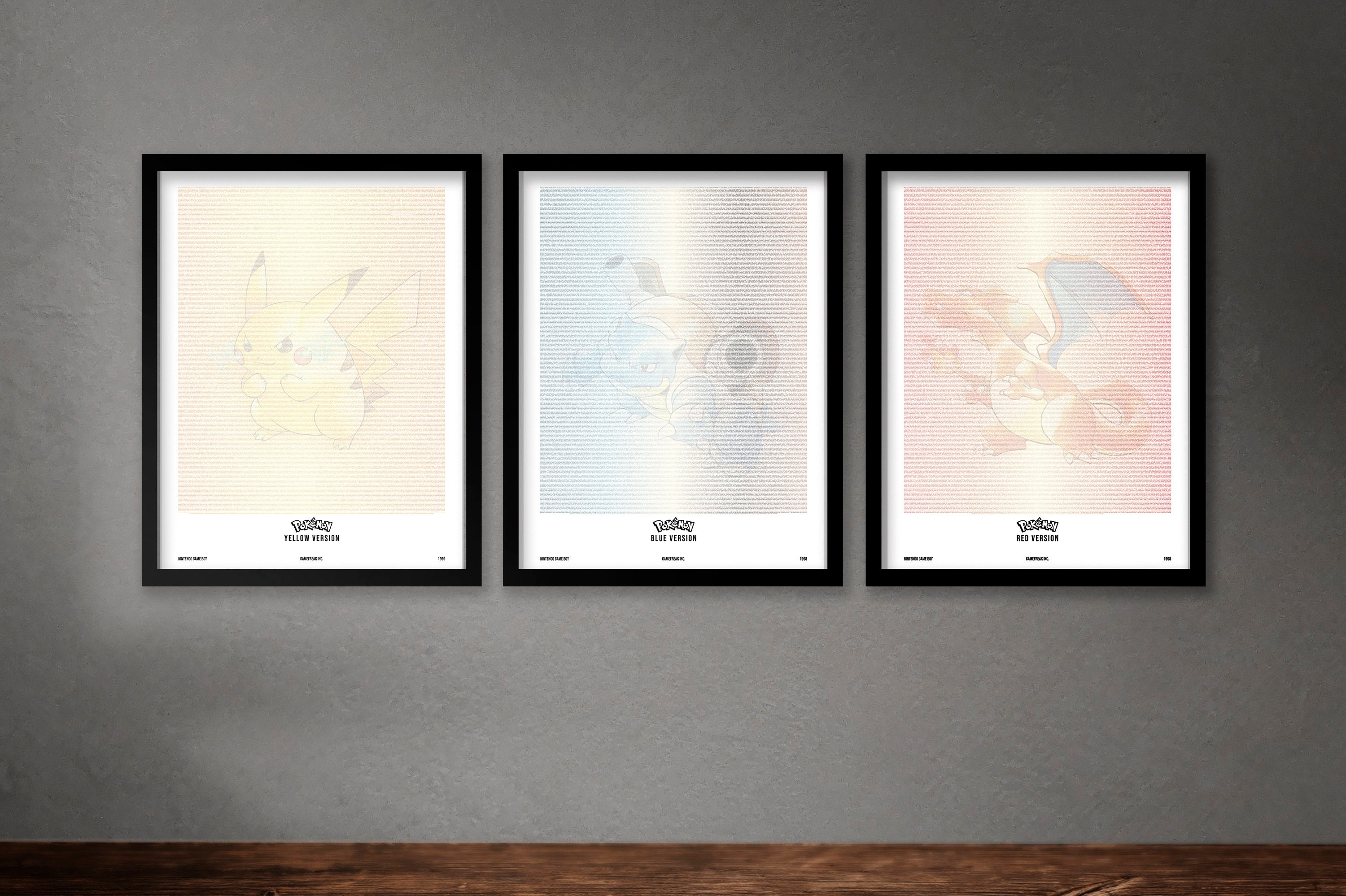 Pokemon Yellow Video Game Script Poster With Pikachu Illustration ...