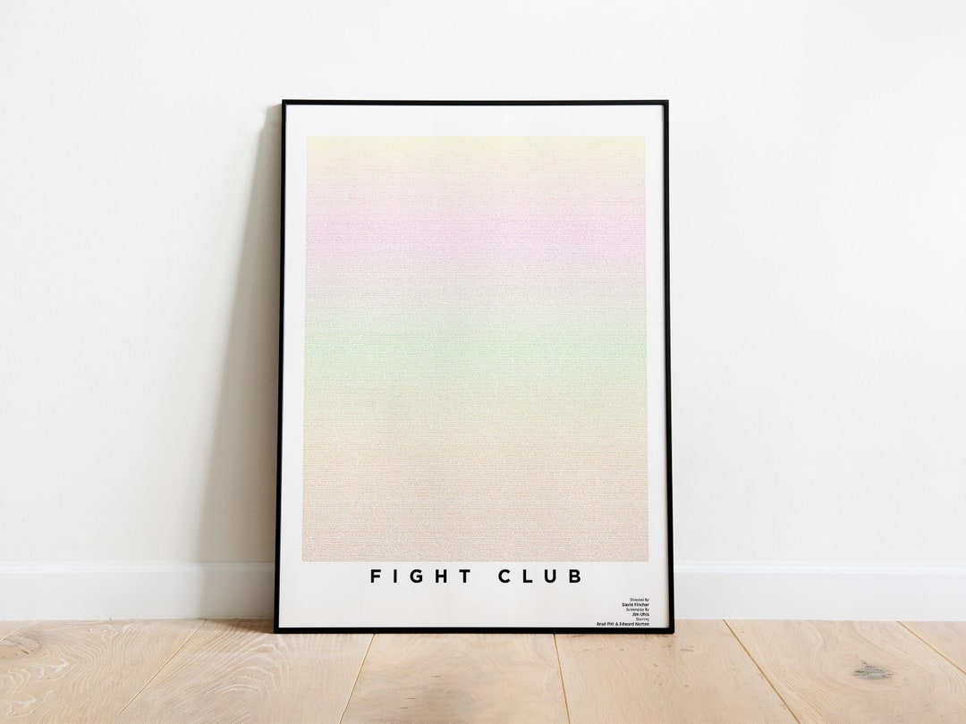 Fight Club Minimalist Movie Script Poster: Unleash the Chaos in Subtle ...