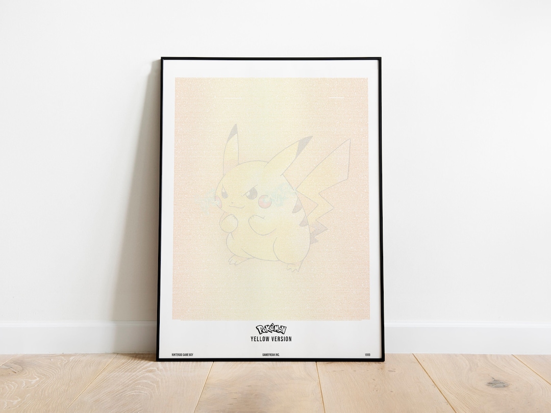 Pokemon Yellow Video Game Script Poster With Pikachu Illustration ...