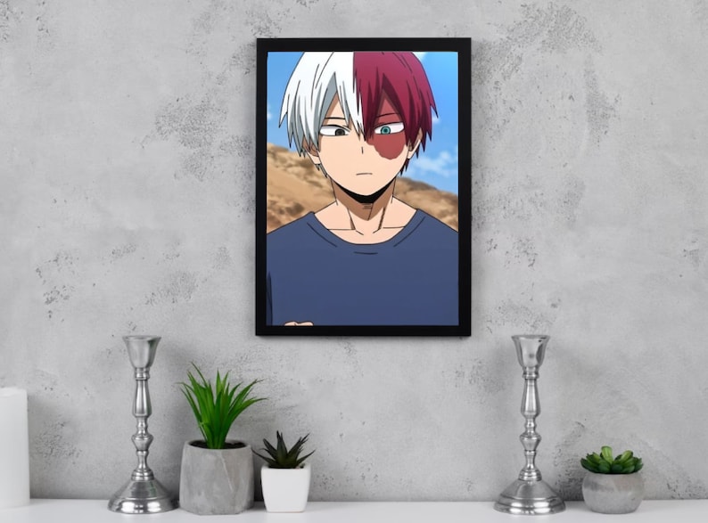Anime Poster Todoroki Shoto From My Hero Acagemia. Print on Plastic ...