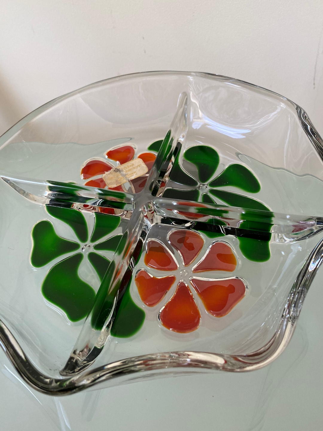 Walther Original Mid Century Vintage Glass Made Germany Colors Textured ...