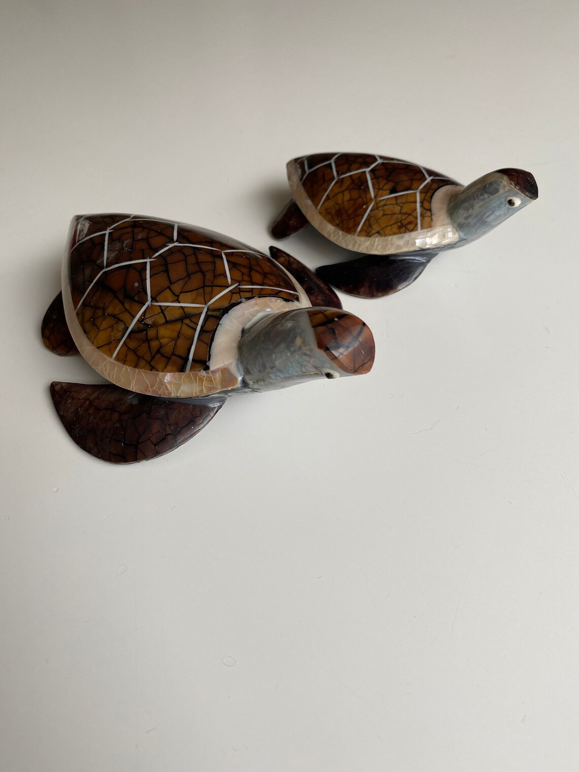 Vintage Turtles set x2 shells hand made | Etsy