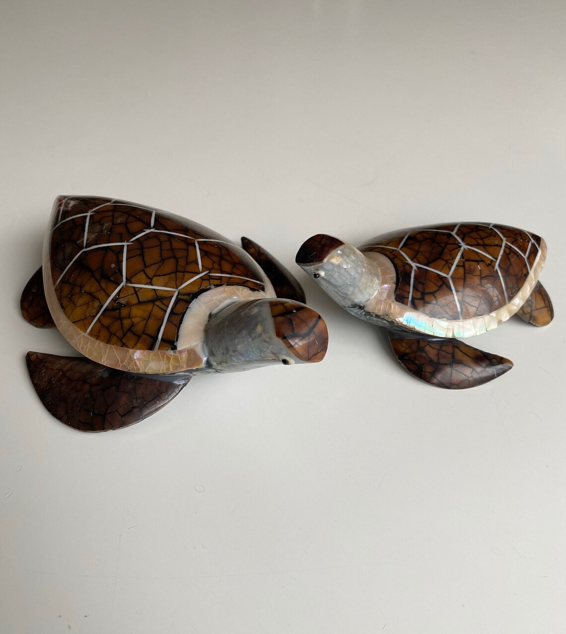 Vintage Turtles set x2 shells hand made | Etsy