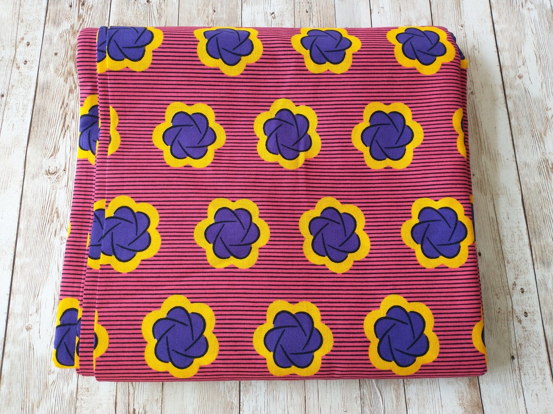 Hot Pink and Purple African Fabric, Pink Purple Ankara Fabric by the ...