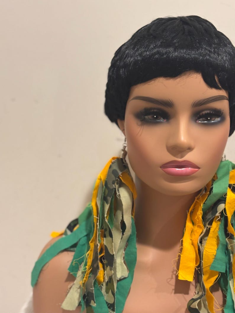 Gold Green and Camouflage Fabric Shedded Fabric Earrings: Boho ...