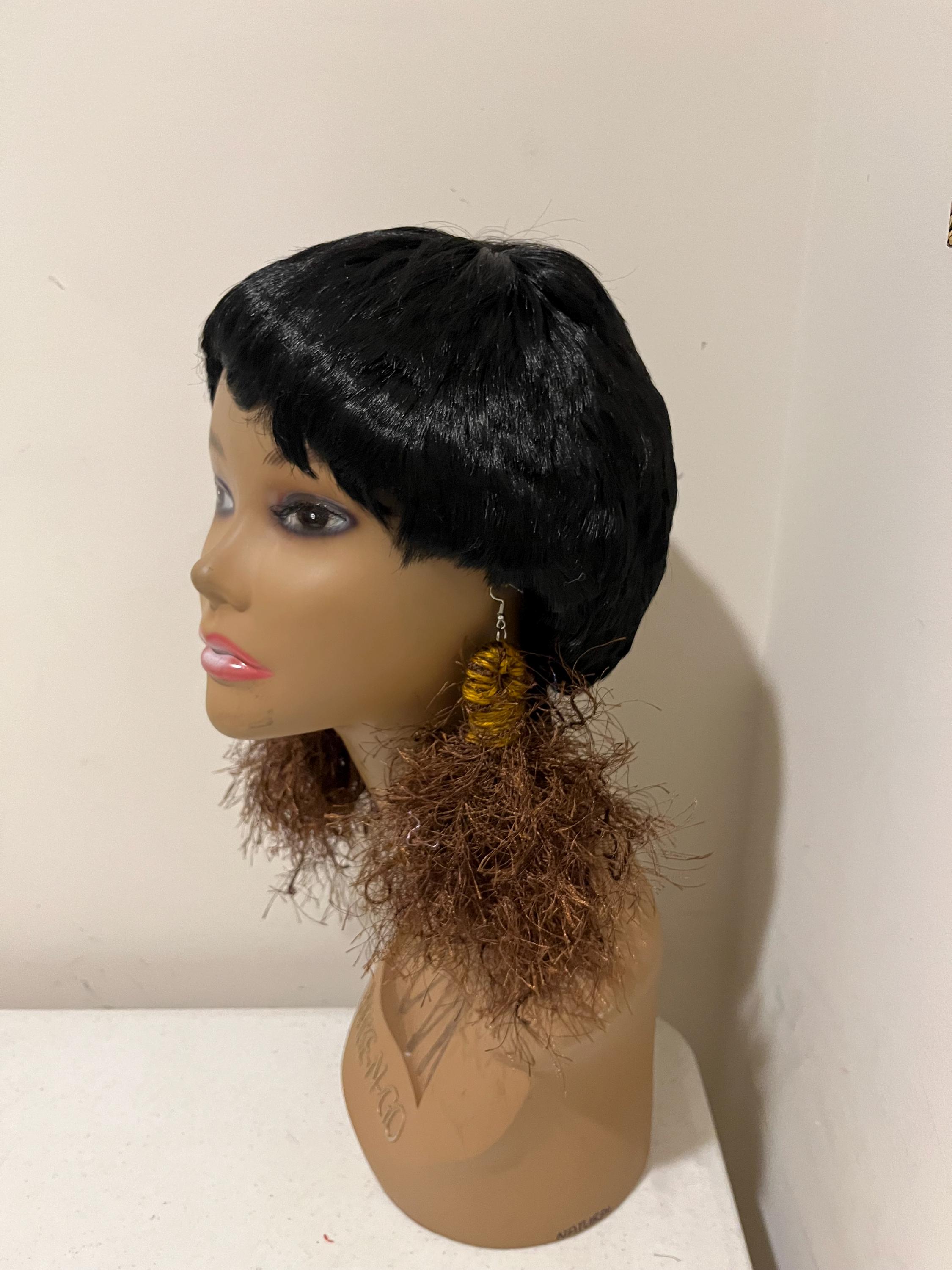 Brown and Mustard Fringe Yarn Fabric Earrings Shredded Earrings Bold ...